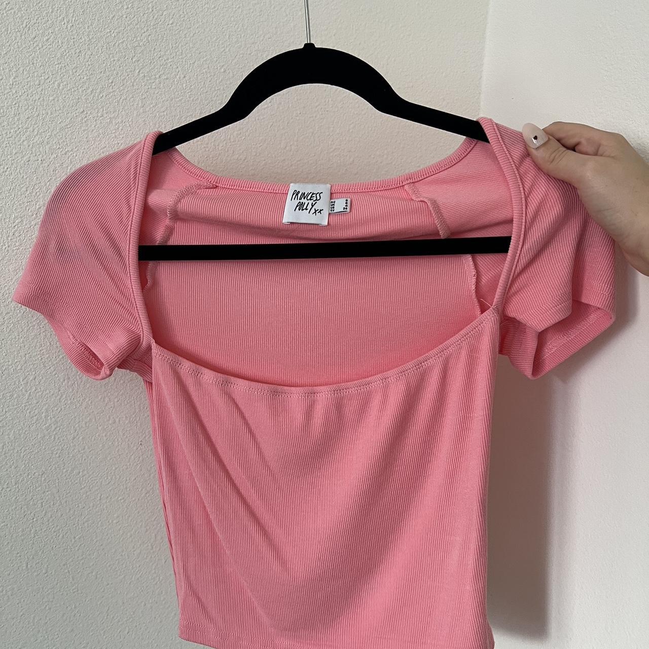 Size 4, pink square neck top, Princess Polly - Depop