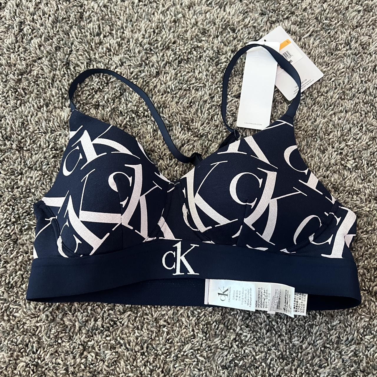 Calvin Klein Women's Navy Bra | Depop