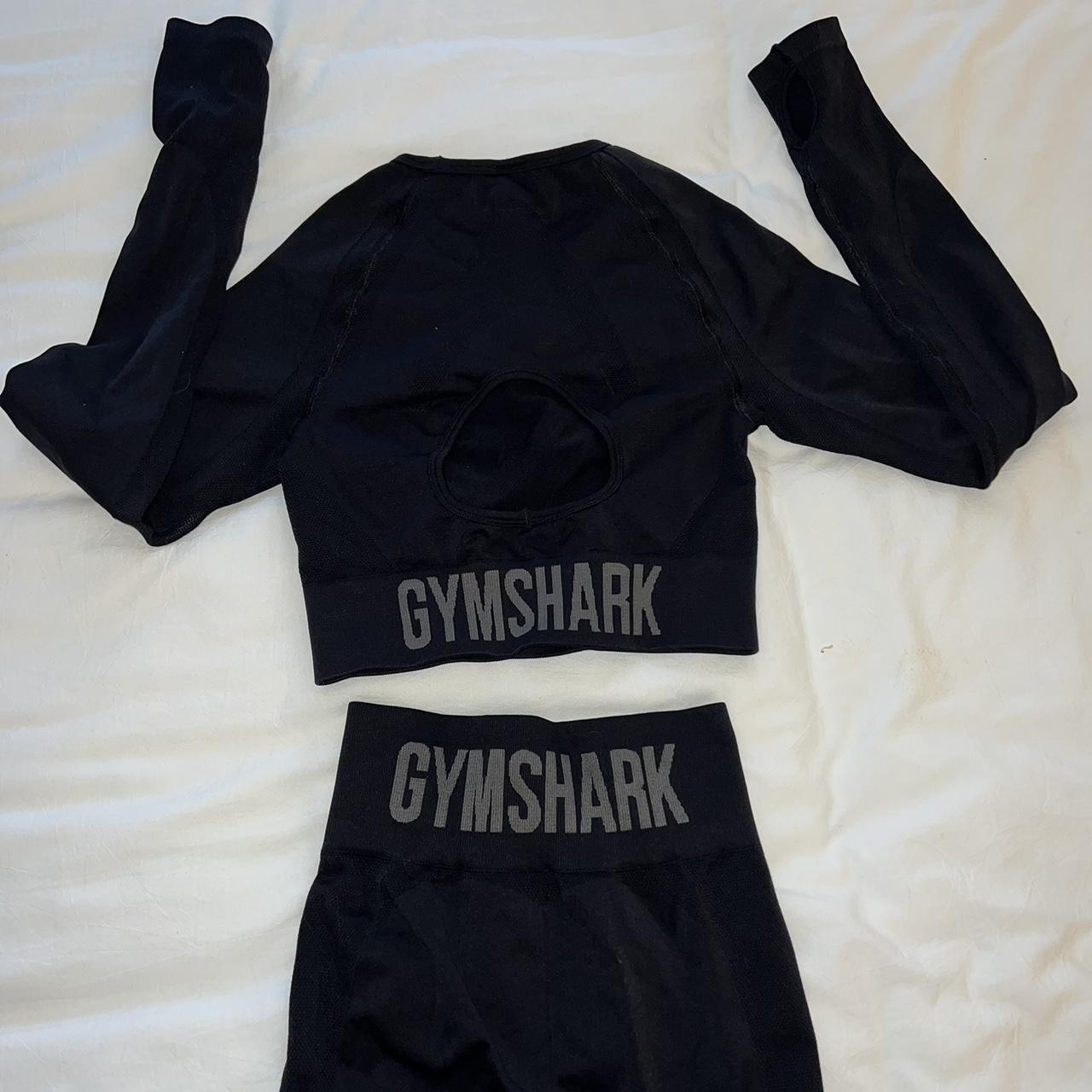 gymshark set - long sleeve workout top -> open back... - Depop