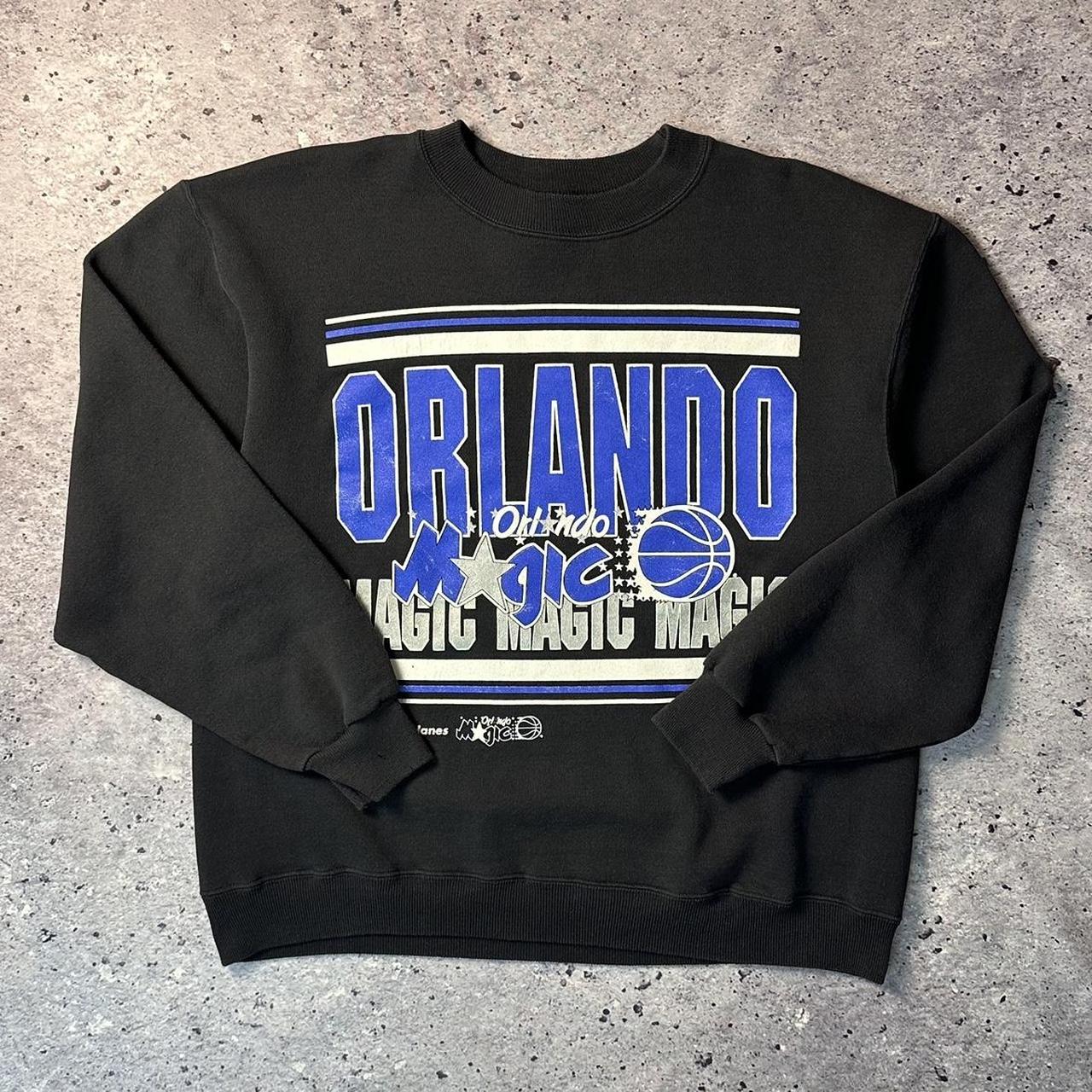 vintage orlando magic nba basketball black crewneck... | Depop