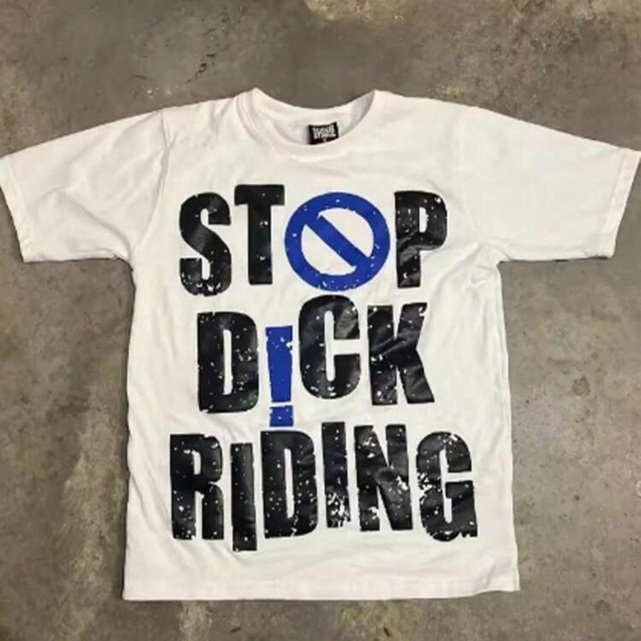 White graphic tee (stop d riding) | Depop