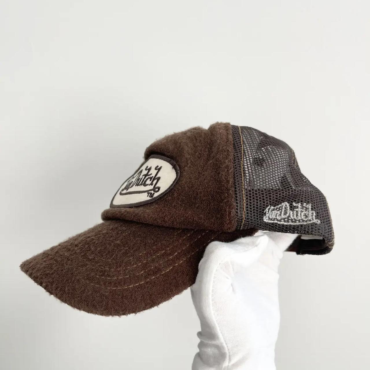 2000s Von Dutch Furry Round Logo Hat Super... | Depop
