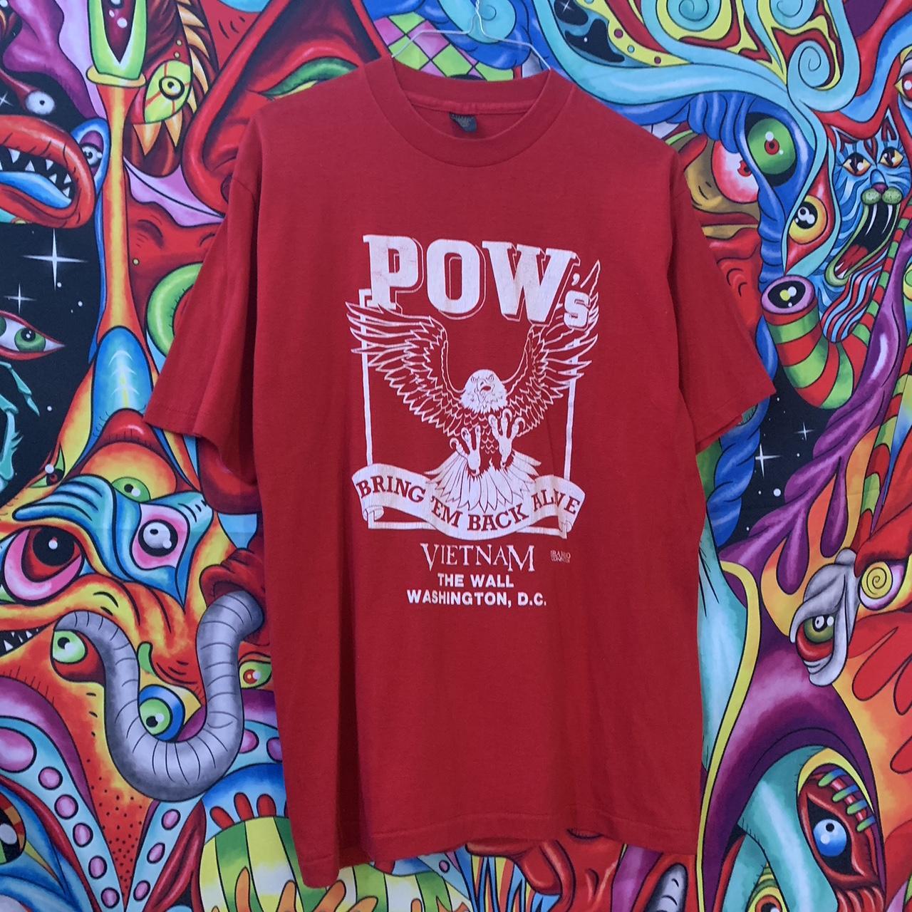 Vintage 80s Vietnam war pow graphic t shirt 🌠 no... - Depop