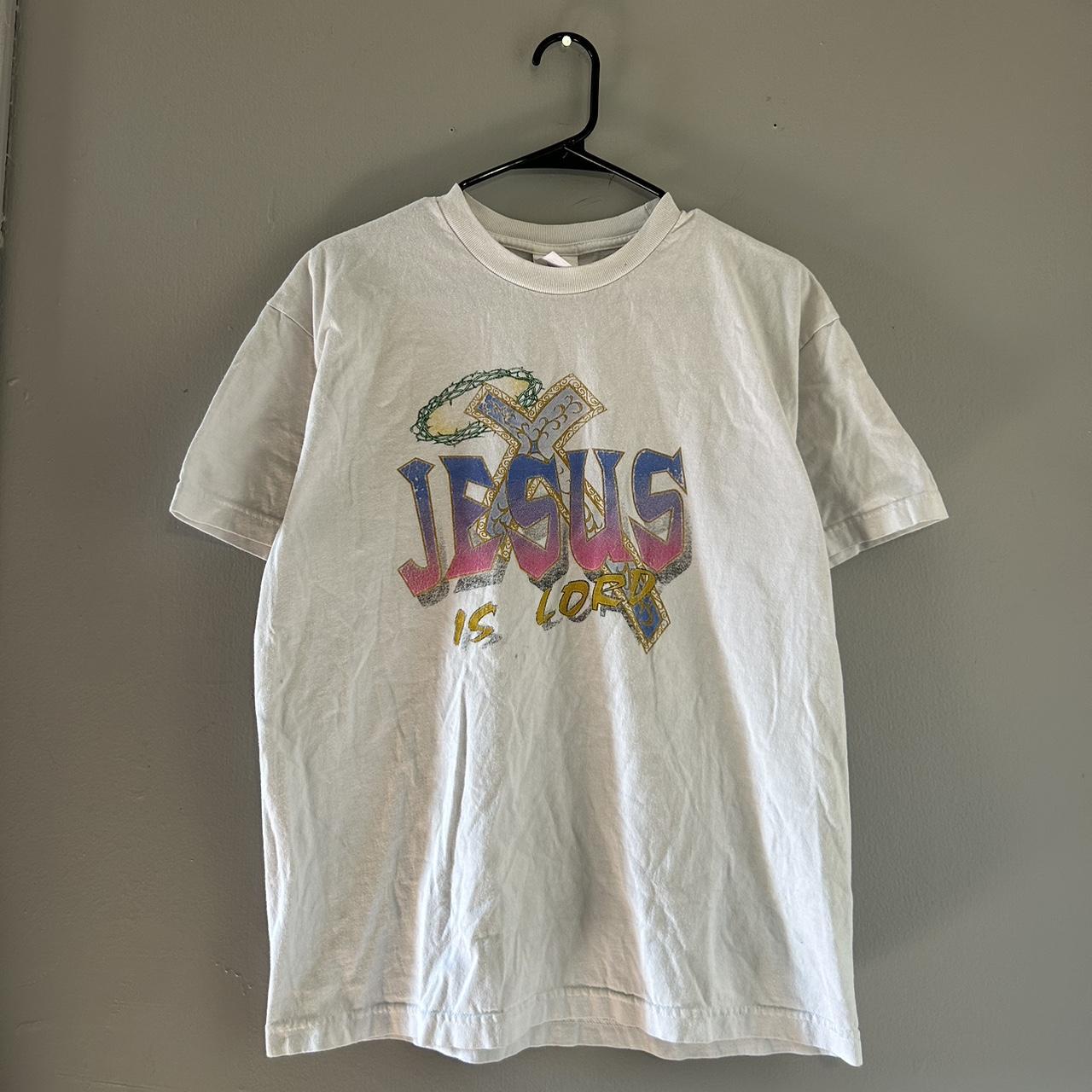 Vintage y2k colorful Jesus art tee 🌠no real flaw ,... - Depop