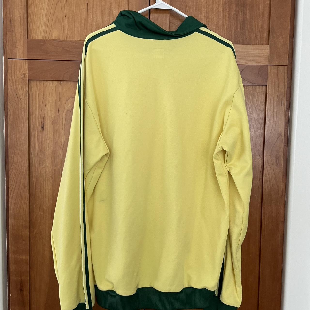 Yellow and green adidas zip up jacket. - Depop