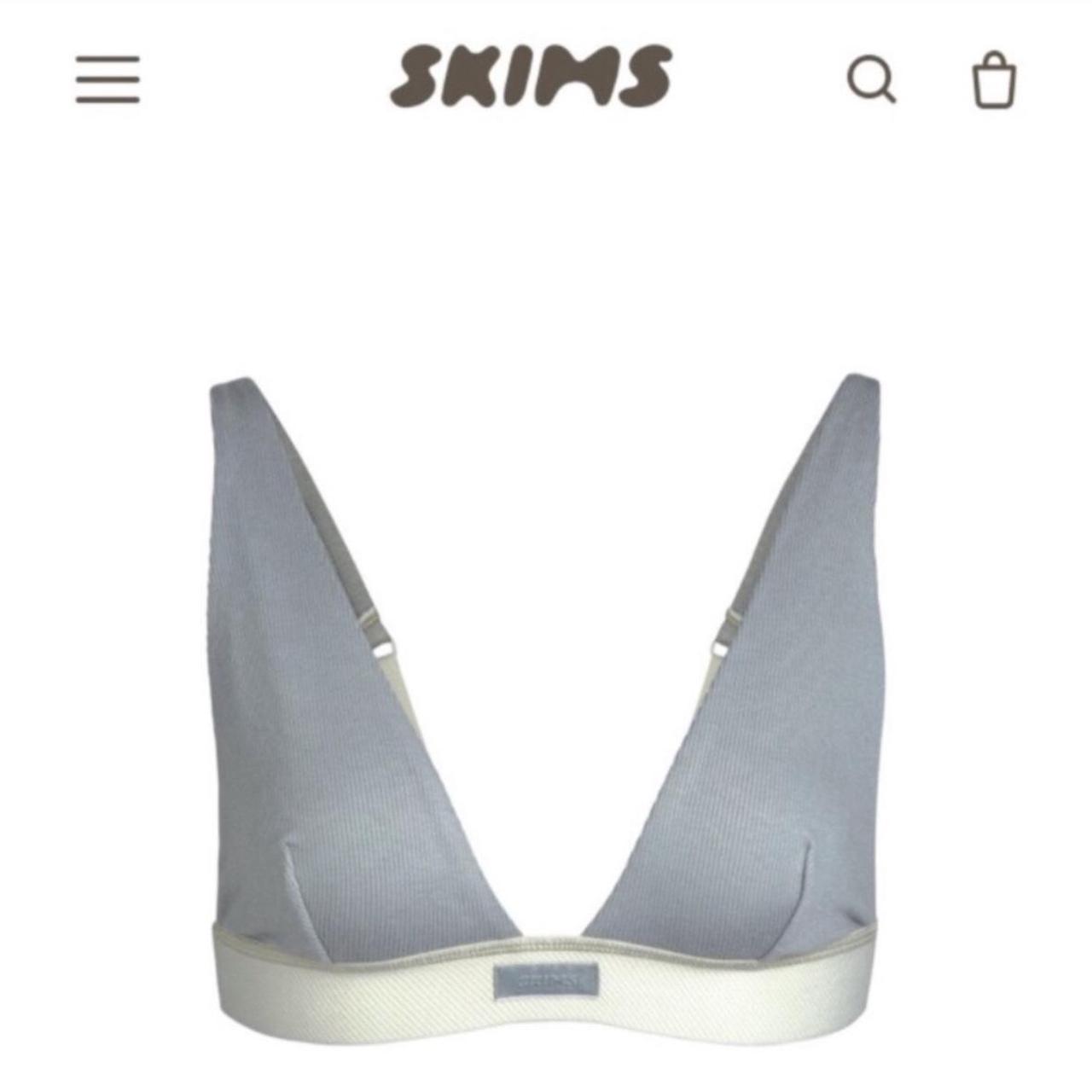 SKIMS Cotton Rib Pluge Bra No tags but never used,... - Depop