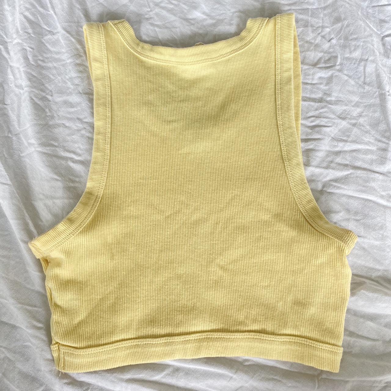 Glasson curve hem super rib tank - yellow Size... - Depop