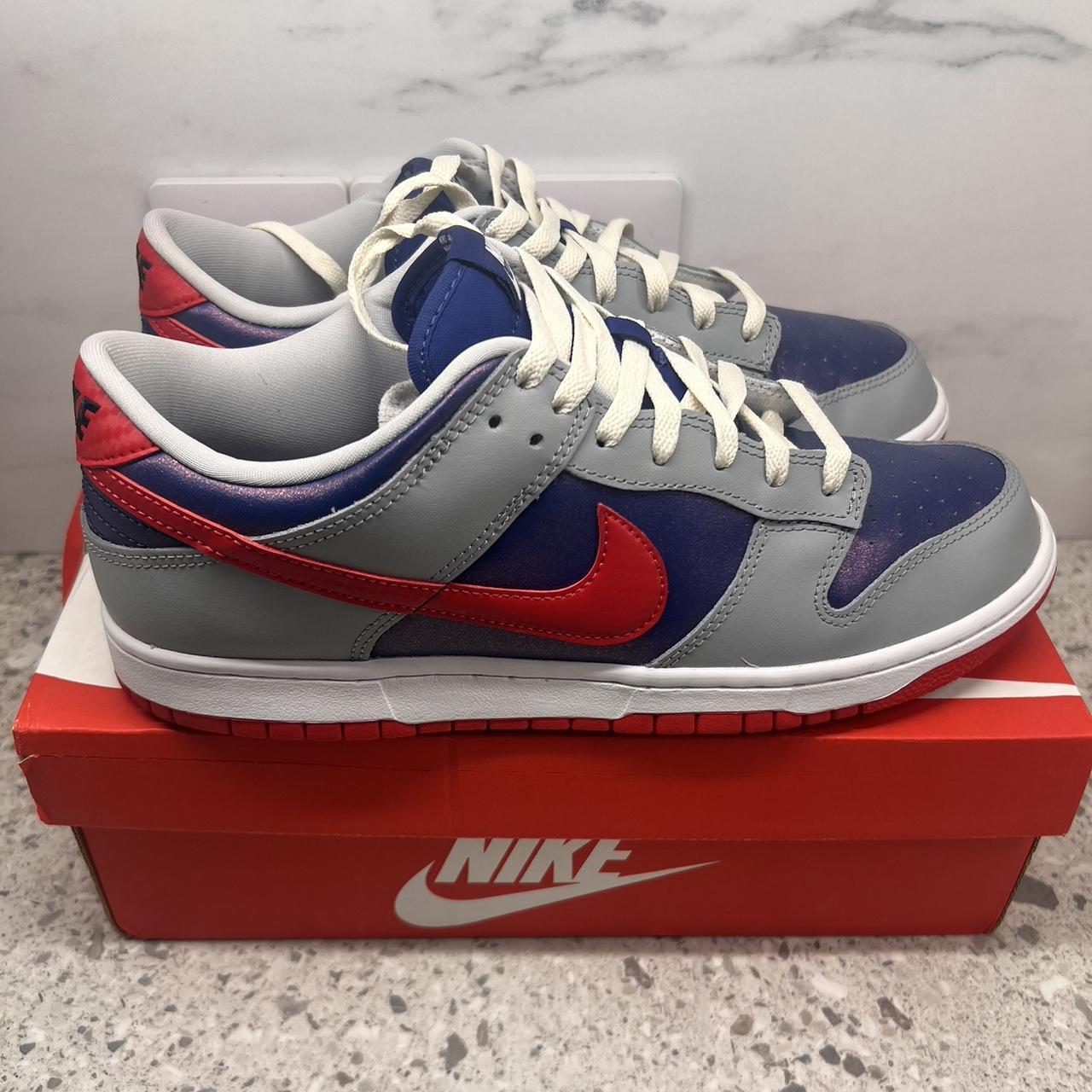 Nike Men's Red and Grey Trainers | Depop