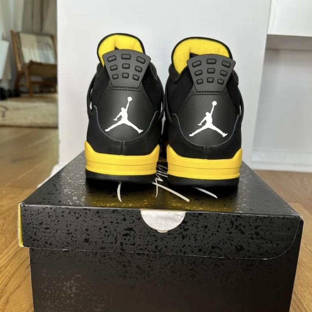 Jordan 4 yellow thunder UK 11 Worn once Excellent... - Depop