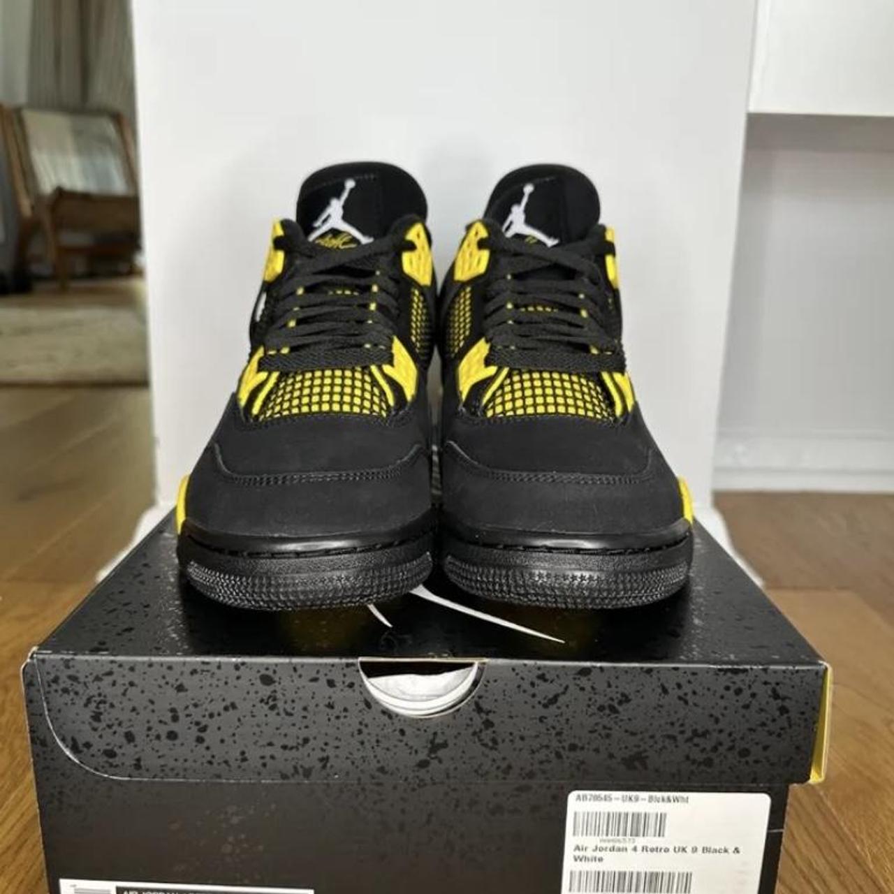 Jordan 4 yellow thunder UK 11 Worn once Excellent... - Depop