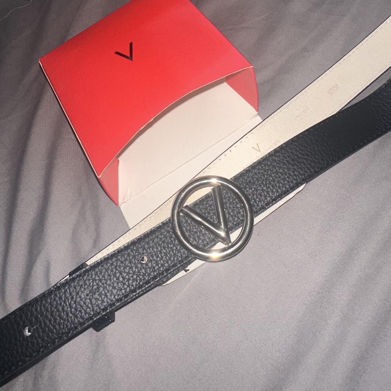 Valentino black round v belt Gold buckle / open to... - Depop