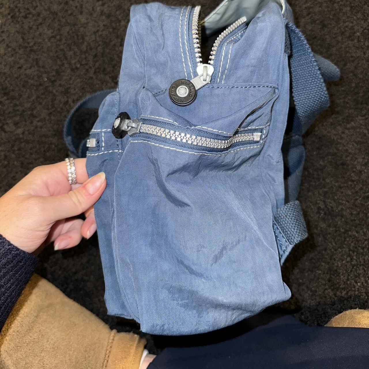Mini dusty blue Kipling backpack Used lightly in... - Depop