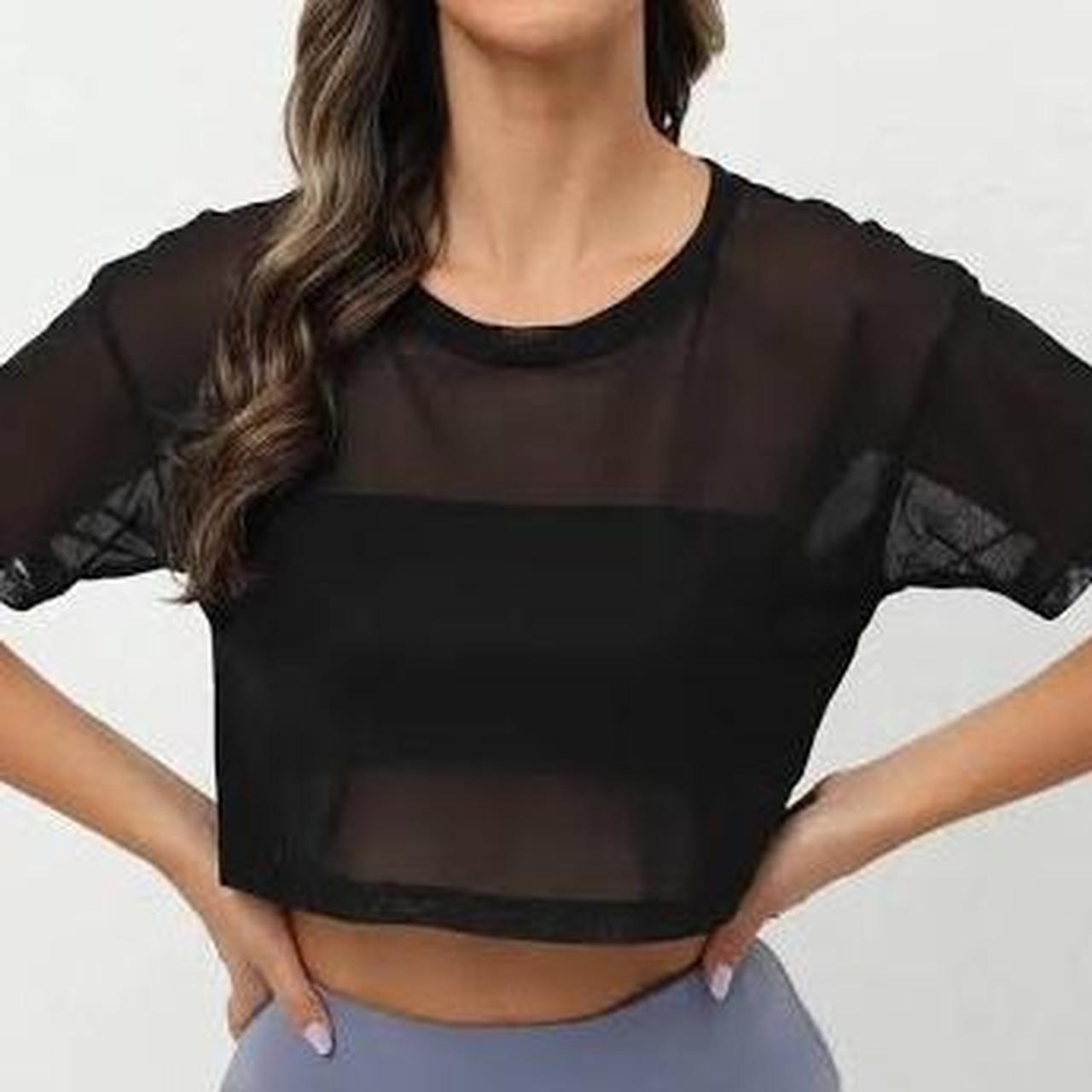 Glassons sheer black drop top - Depop