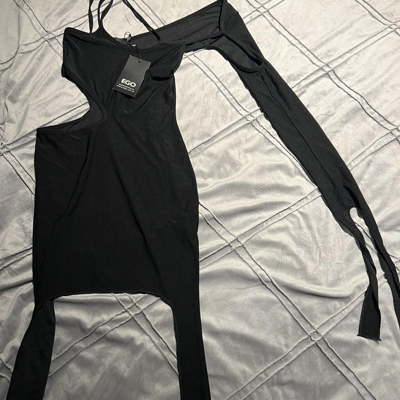 Black slinky one sleeve cut out detail bodycon dress... - Depop Black slinky one sleeve cut out detail bodycon dress... - Depop