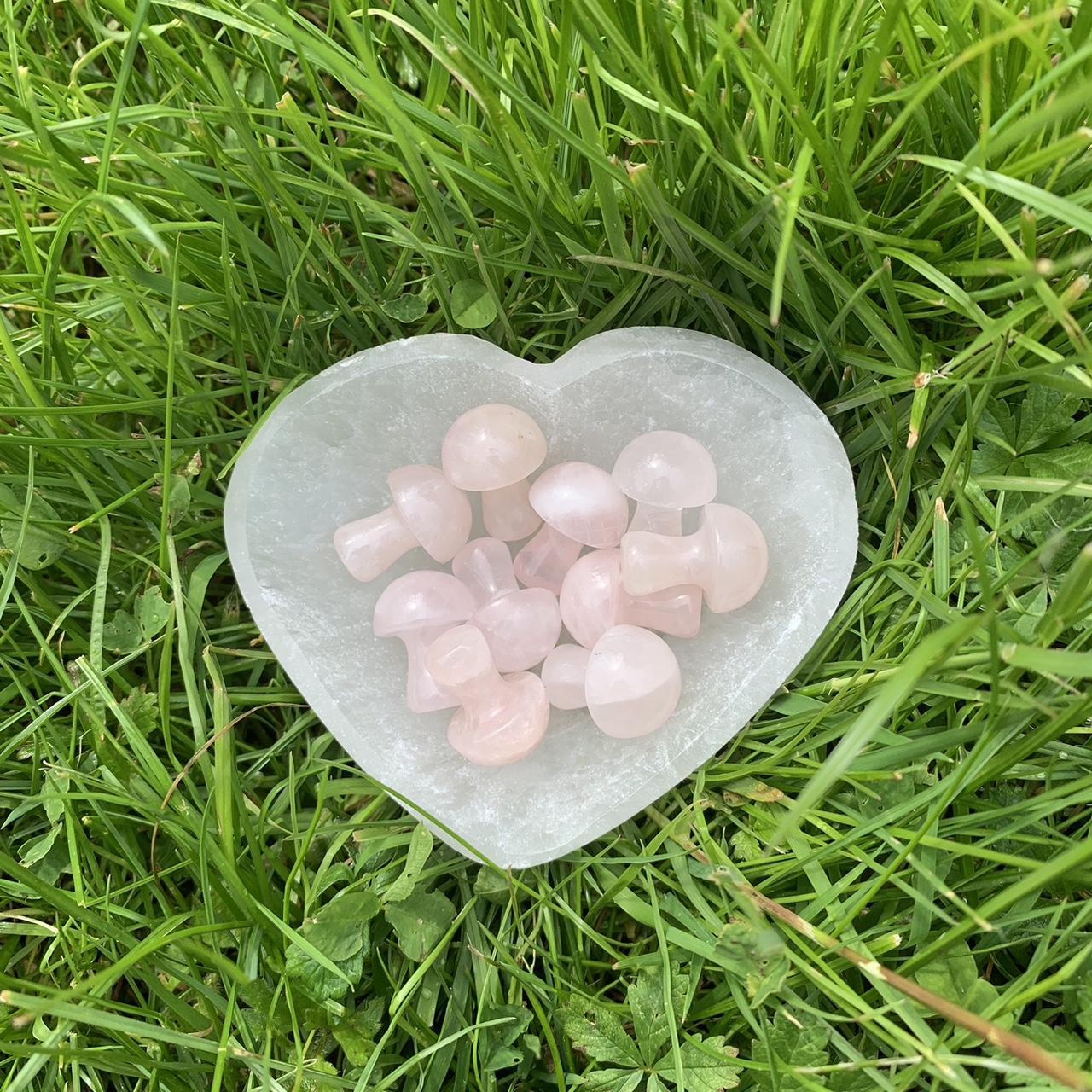 mini rose quartz mushrooms price is for 1 rose... - Depop