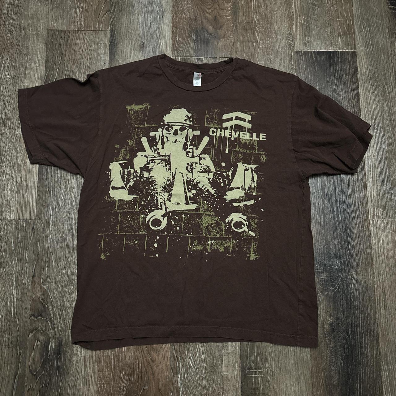 Brown and green Chevelle band tee... - Depop