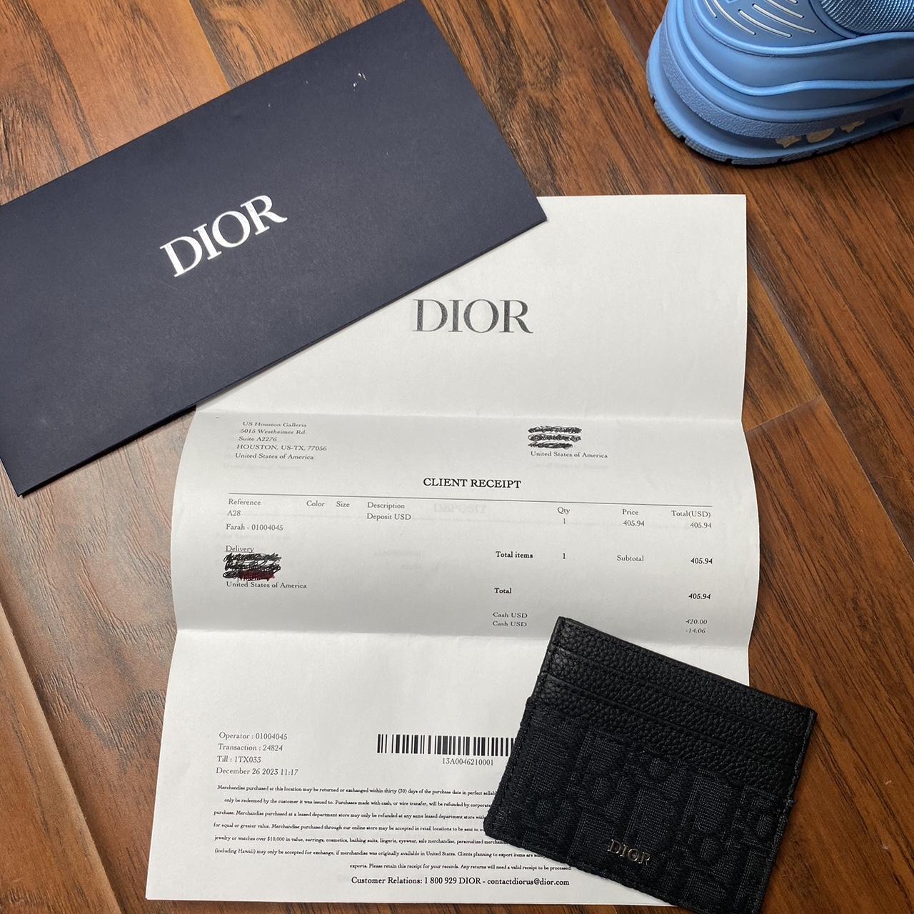 Dior card holder with receipt Used fair condition... - Depop