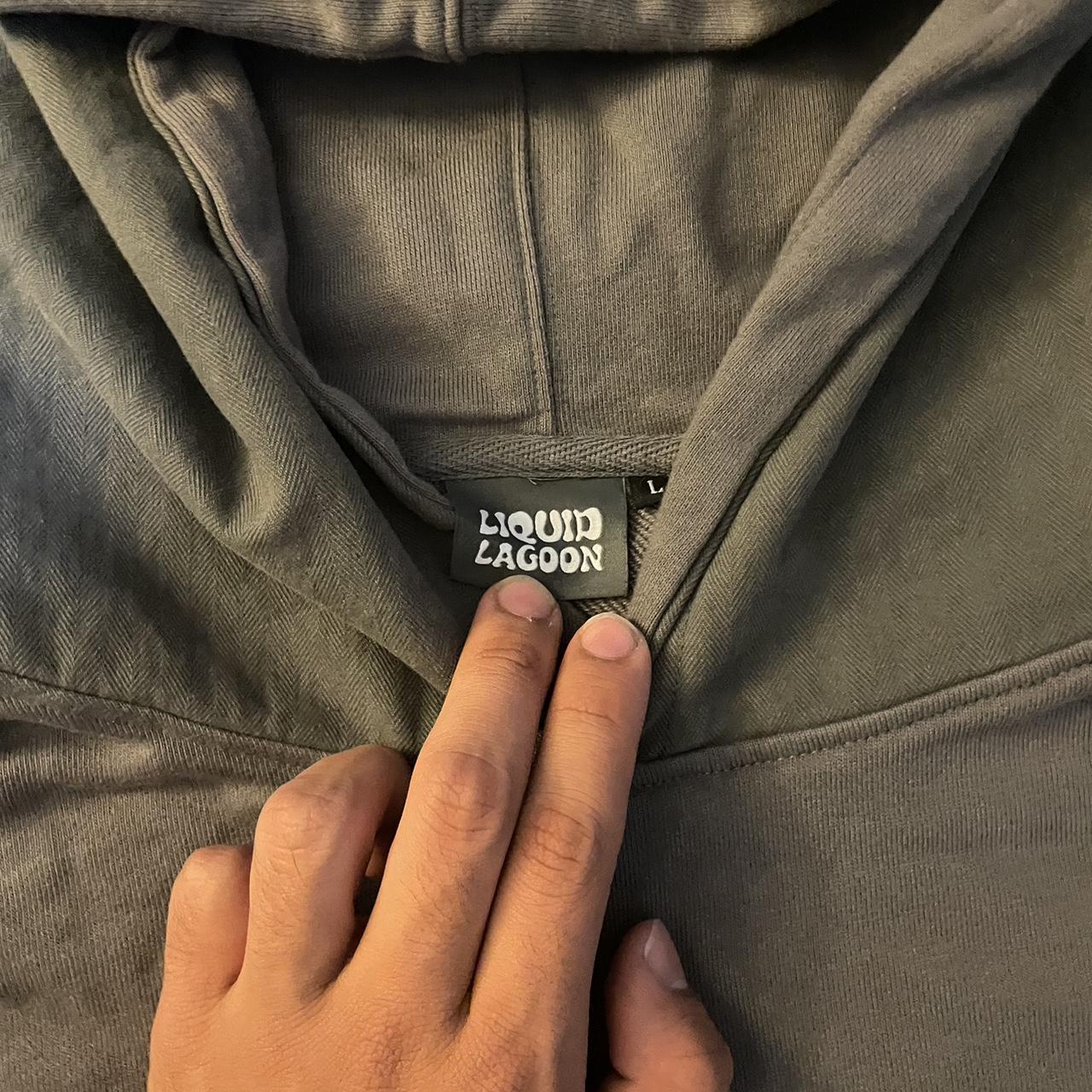 Liquid Lagoon Adjustable Hoodie French Terry Cotton... - Depop