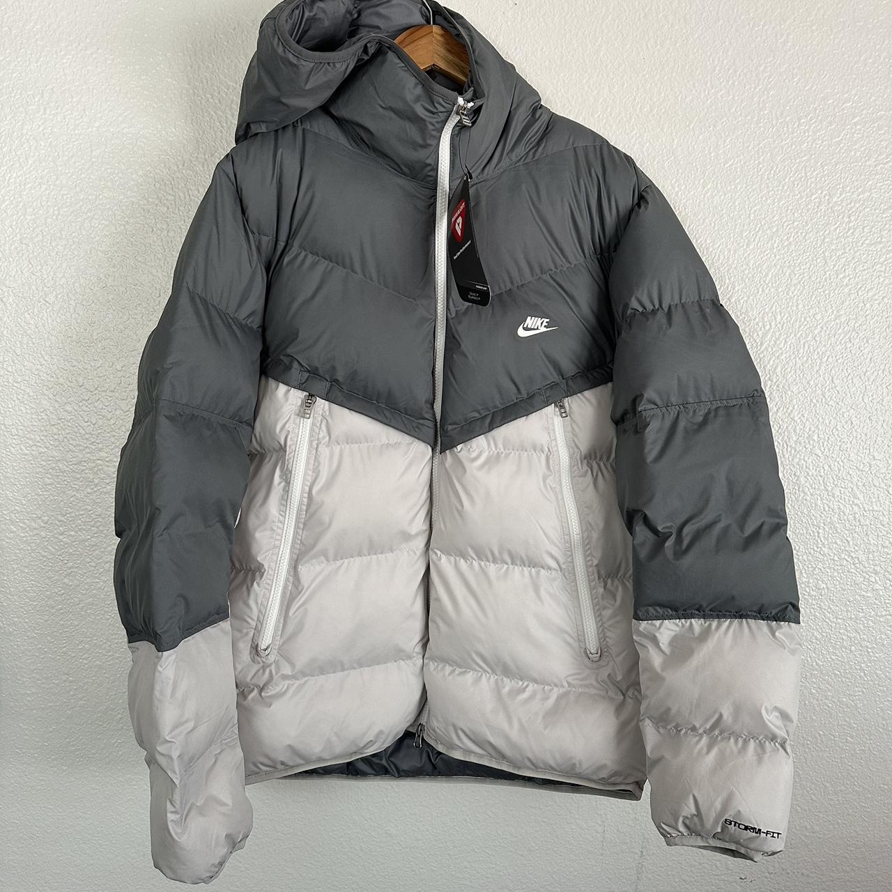 Nike Men's Grey and White Jacket | Depop