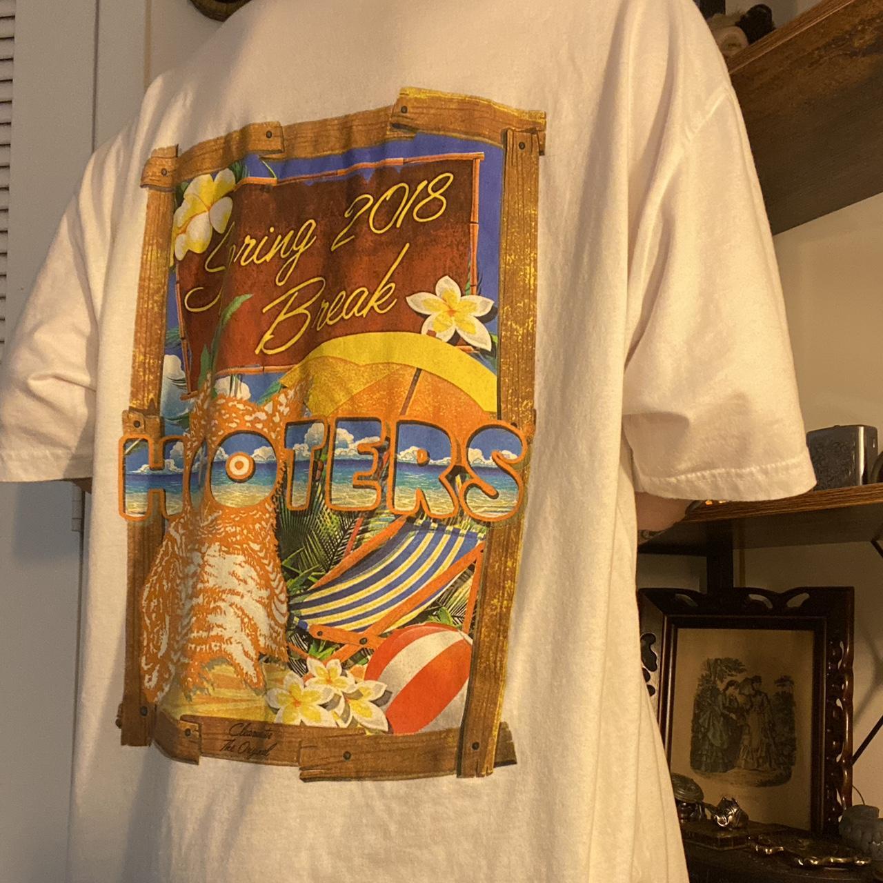 Hooters spring break tee!! Super cool, small minor... | Depop