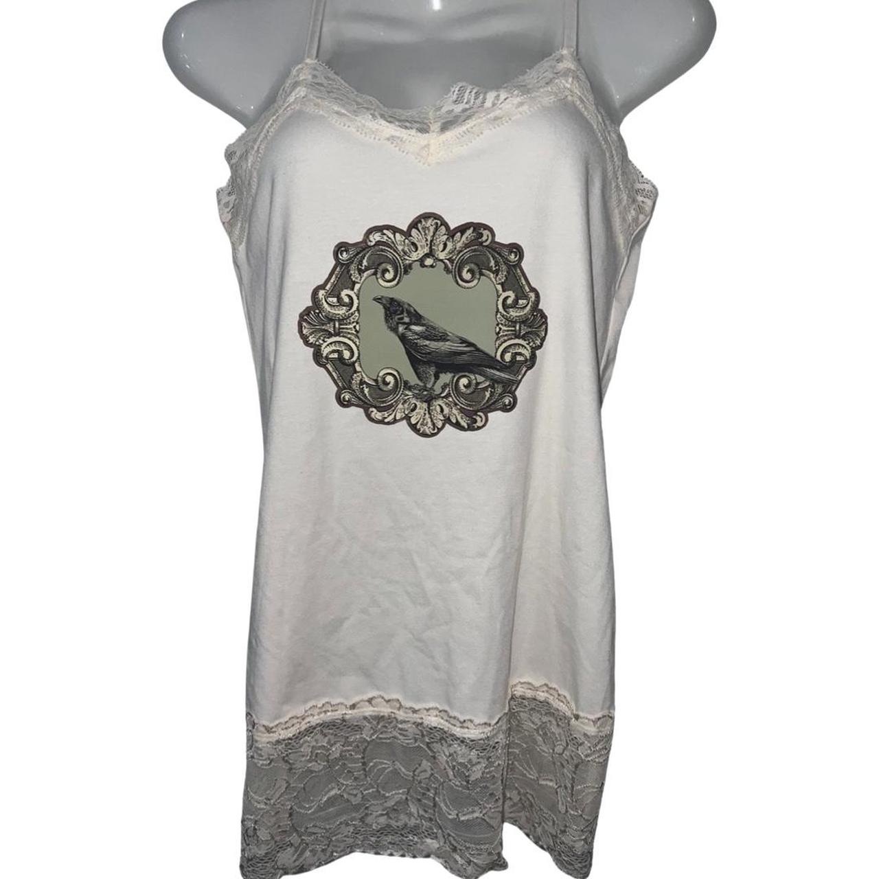CUSTOM LACEY CROW TANK •PayPal is the preferred... - Depop
