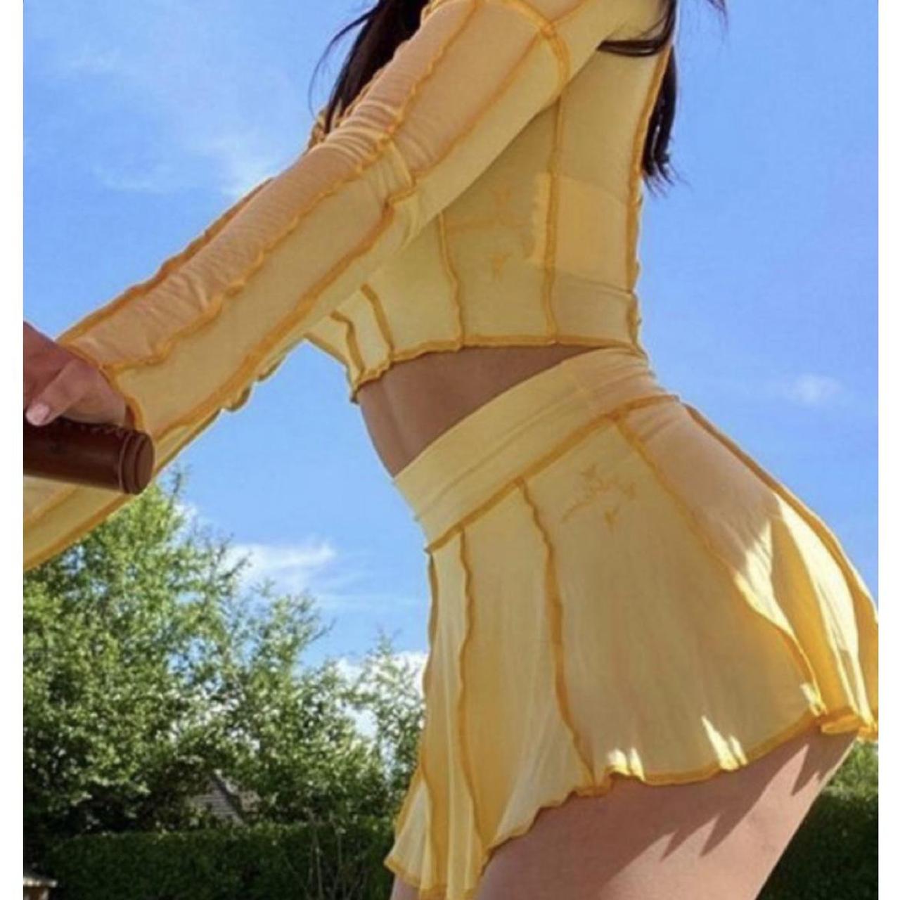O Mighty Set OM Weekend yellow set - skirt and long... - Depop