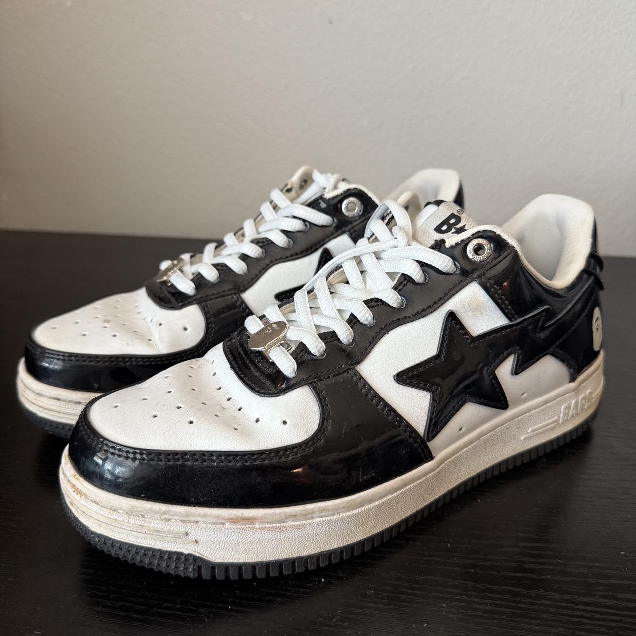 Black and white BAPE Star trainers Got these from... | Depop