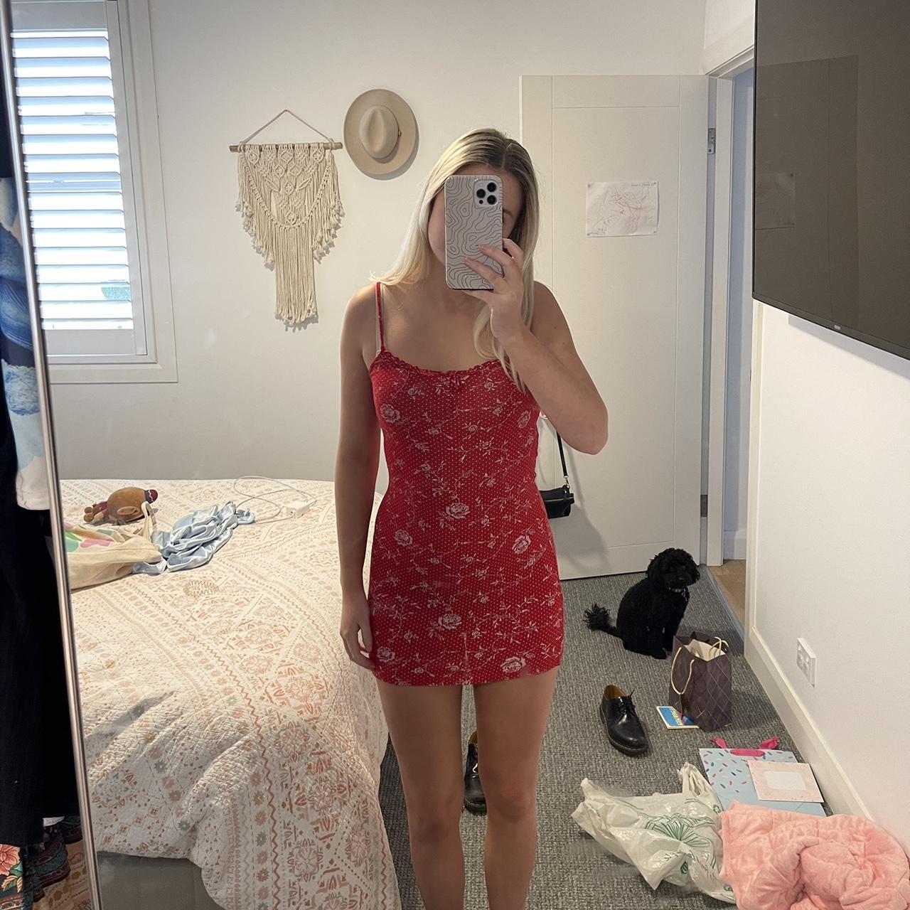 Her Pony The Label Red Rose Mini dress in a size... - Depop