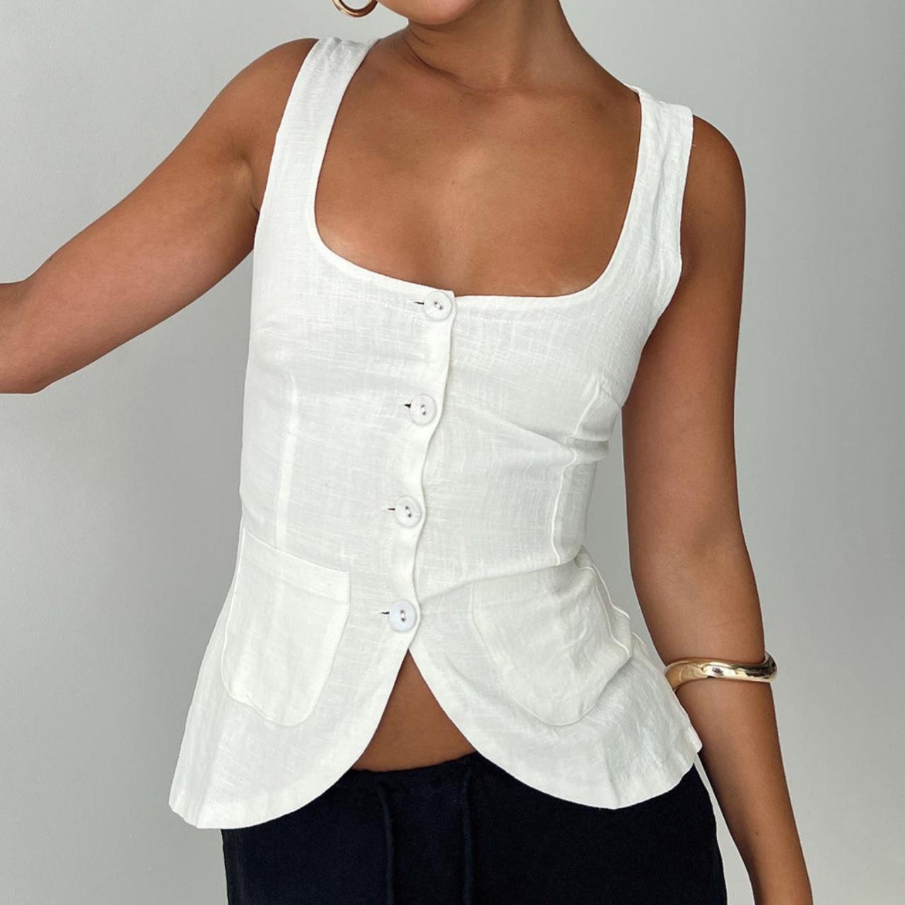 Princess Polly White Vest Top🤍 Size 8, never been... - Depop