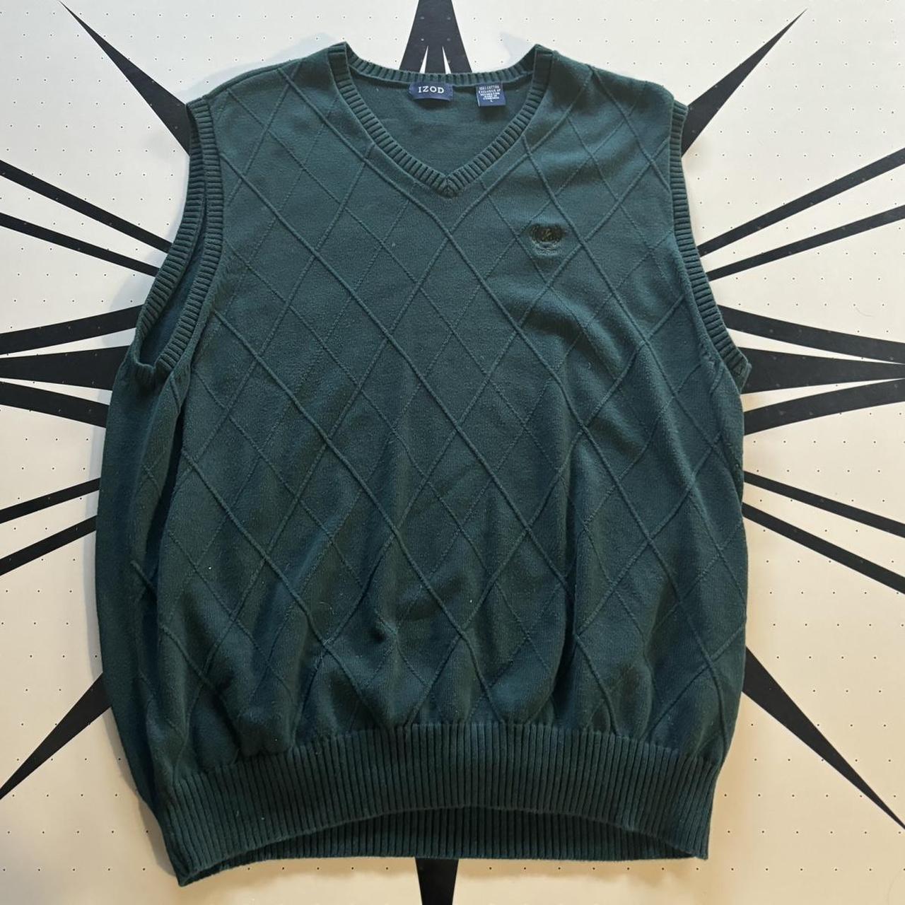 Green Izod sweater vest Mad comfortable Size... - Depop