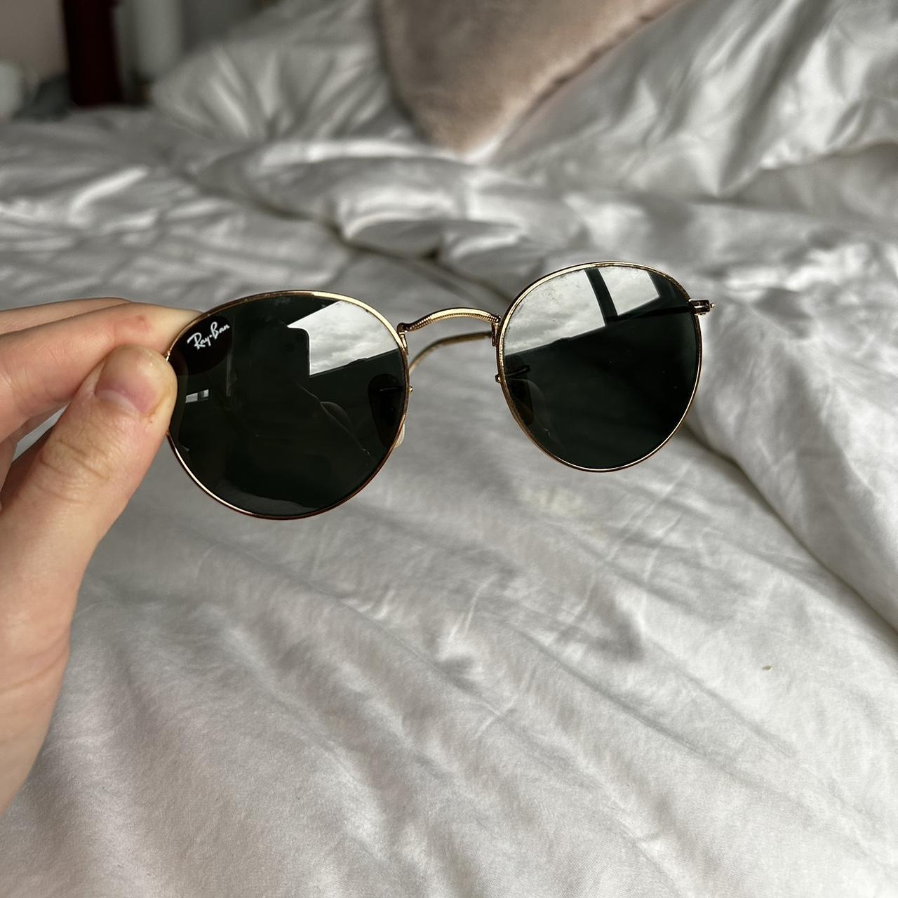 Genuine Ray Ban sunglasses - round lense (black)... - Depop