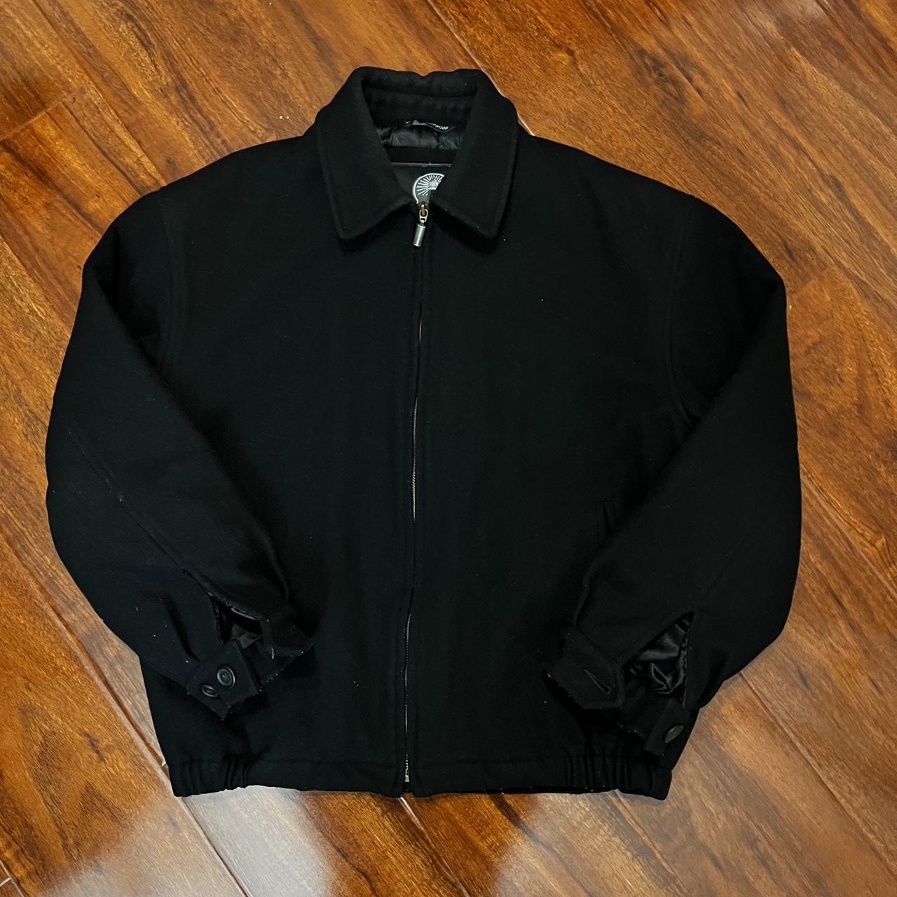 Vintage Cropped Black Work Jacket Weatherproof Size S - Depop