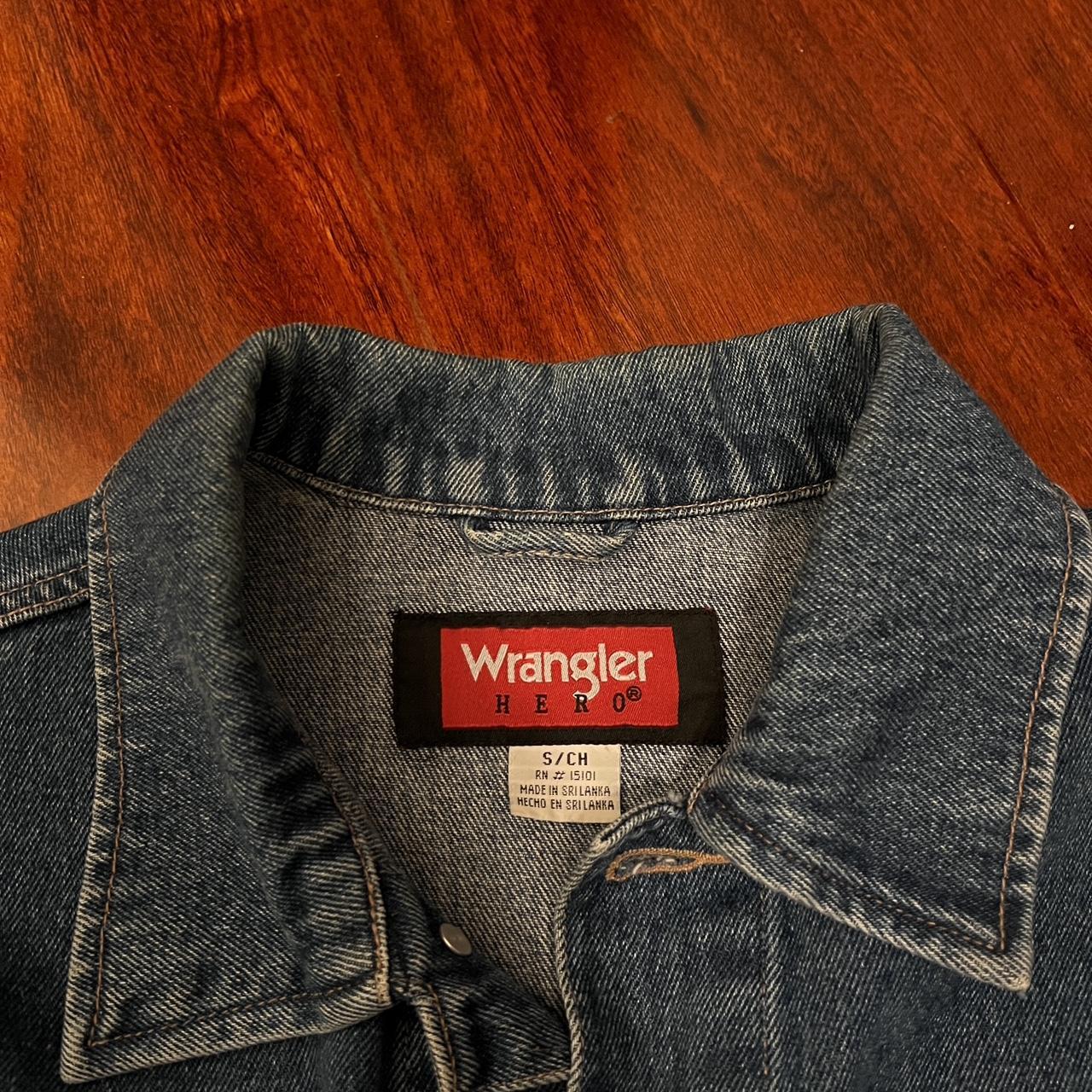 Wrangler Denim Trucker Jacket Size S Cropped and... | Depop