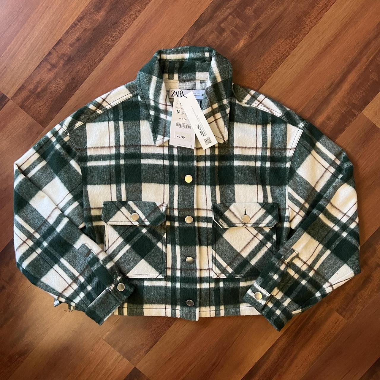 ZARA CROPPED PLAID SHACKET SHIPS SAME DAY OR... - Depop