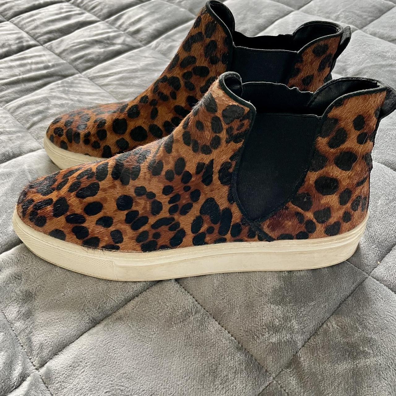Leopard sneaker high top style trainers from Zara.... - Depop