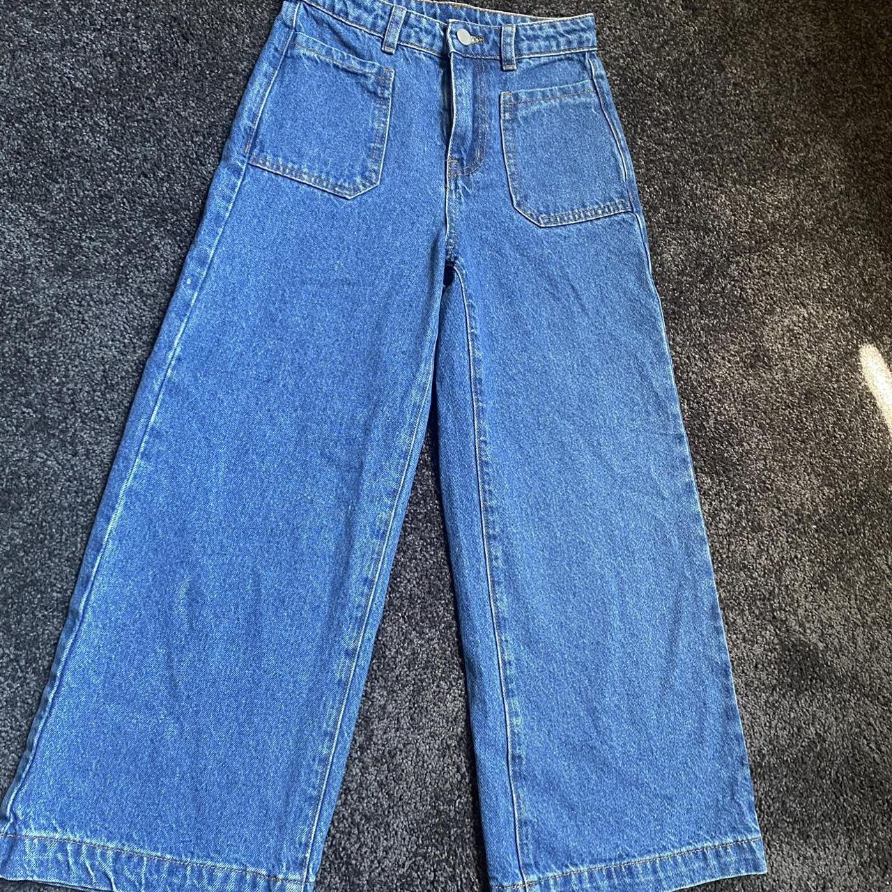 seed teen wide leg high waisted jeans, size 8 kids,... - Depop