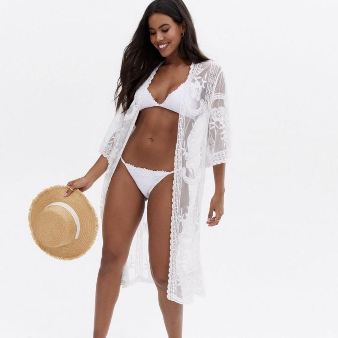 Womens White Cover Ups Depop
