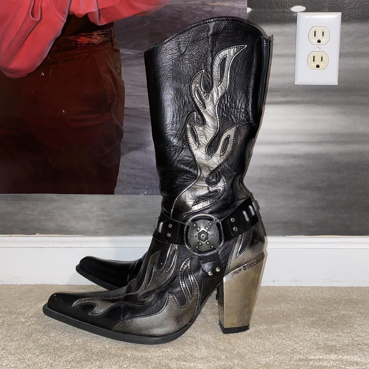 new rock cowboy boots size 8 womens, just selling... - Depop