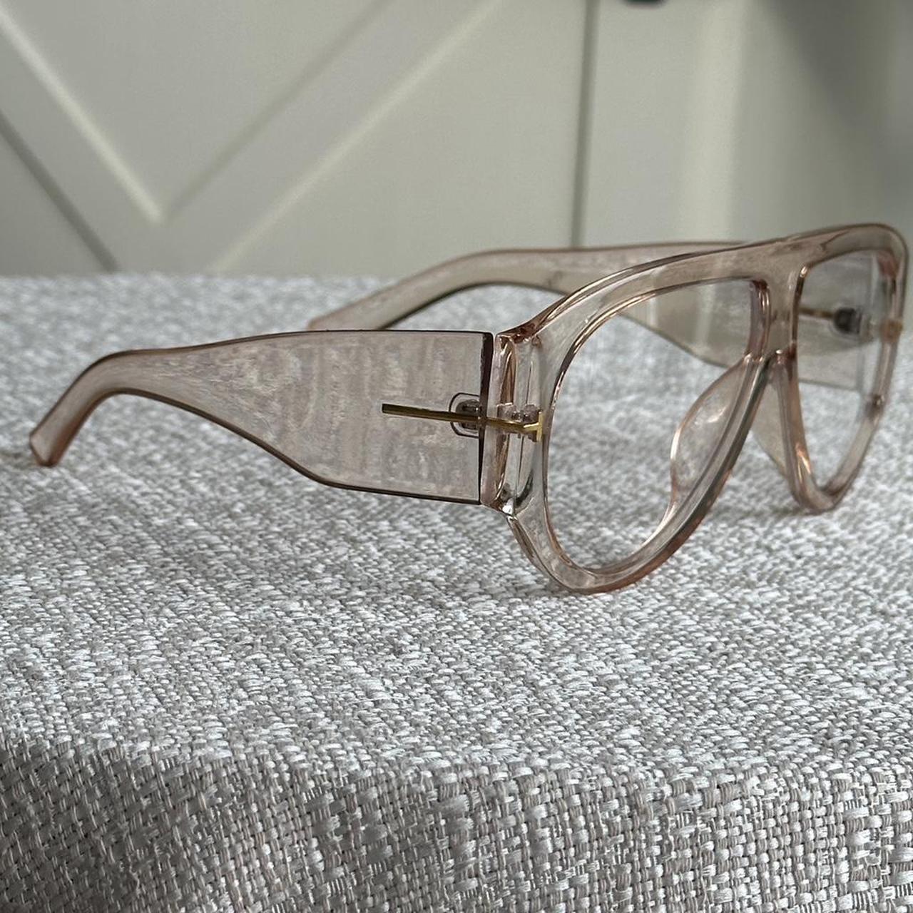 🌸 Blush Transparent Tom Ford-inspired Clear Lens... | Depop