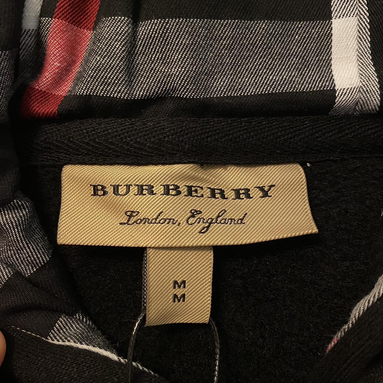 mens burberry zip up hoodie black brand new fits... - Depop