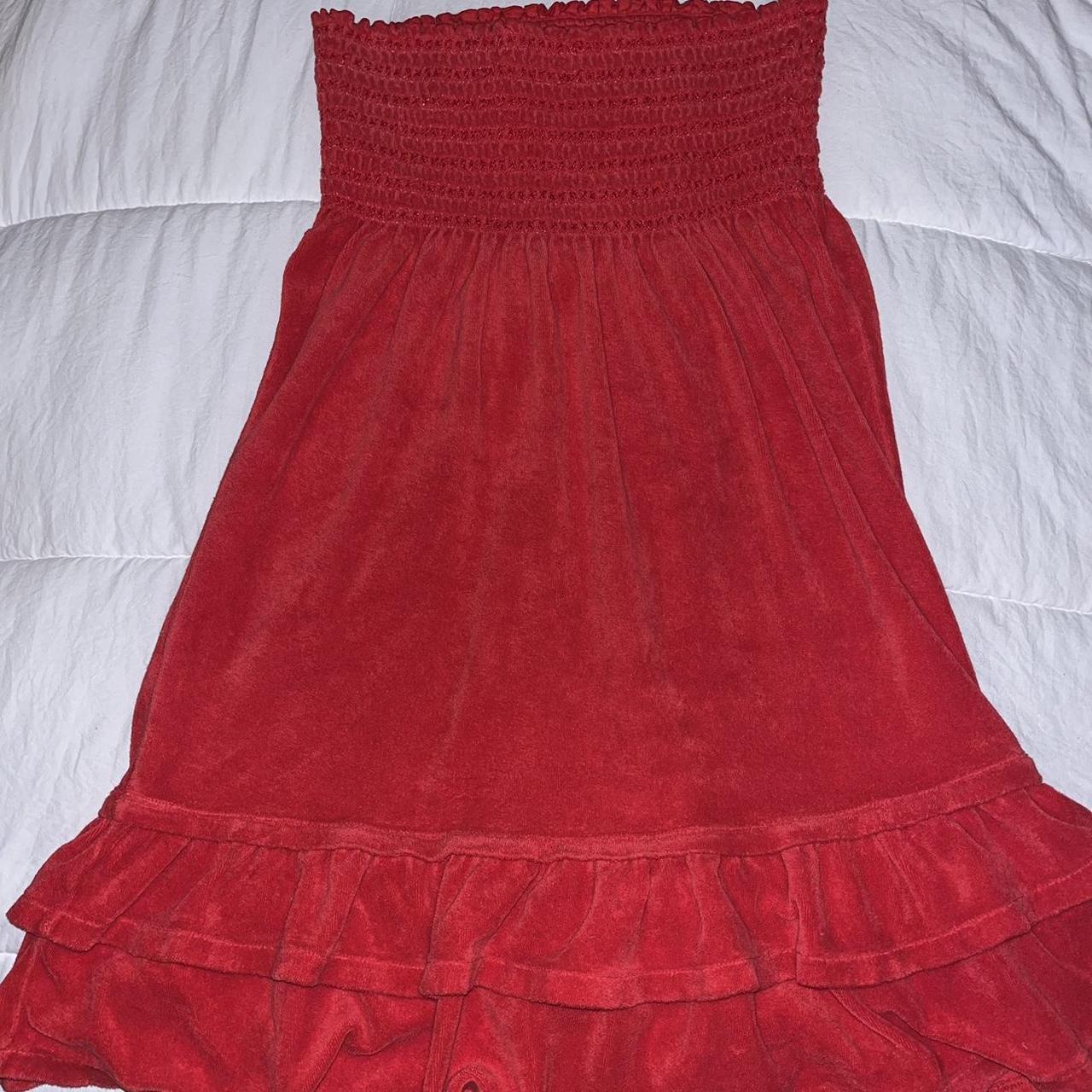 Red terry cloth dress reminds me of a similar style... | Depop