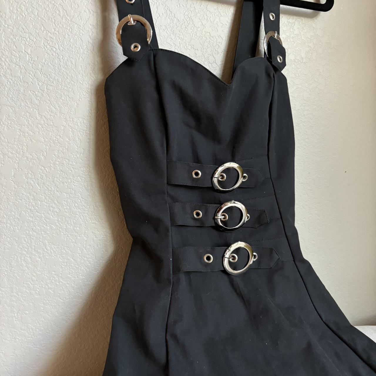 Dolls Kill Dr Faust Corset Buckle Goth Dress Small... - Depop