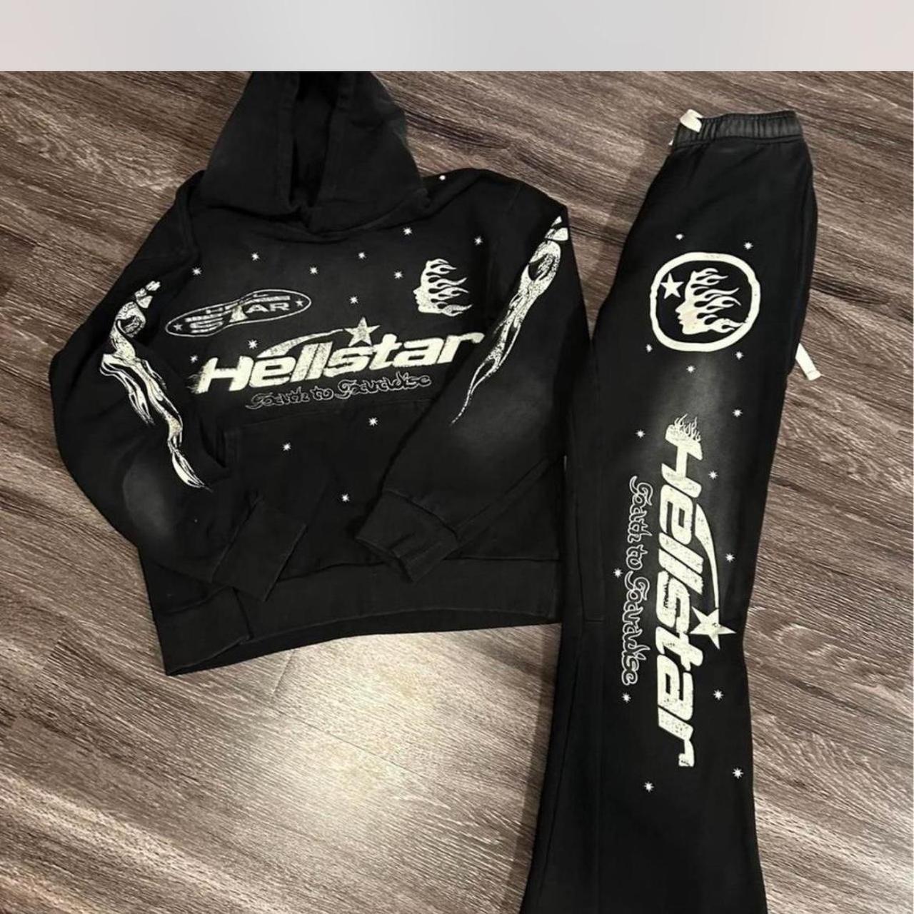 Hellstar black and white tracksuit Original price :... - Depop