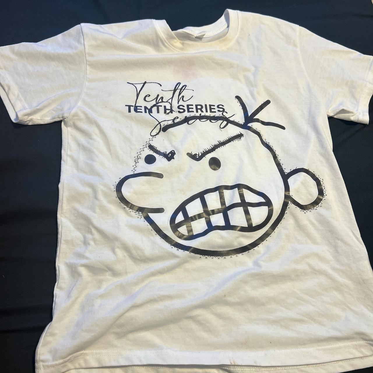 White and blue Diary of a Wimpy Kid graphic tee... | Depop