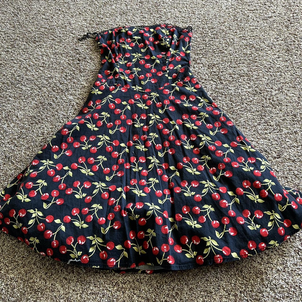 Vintage ruby rox cherry dress - size 3 - corset like... - Depop