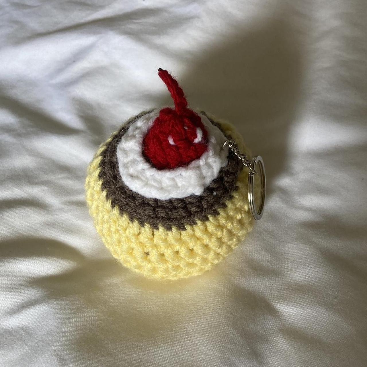 crochet pudding keychain 🍮 - handmade by me - ready... - Depop