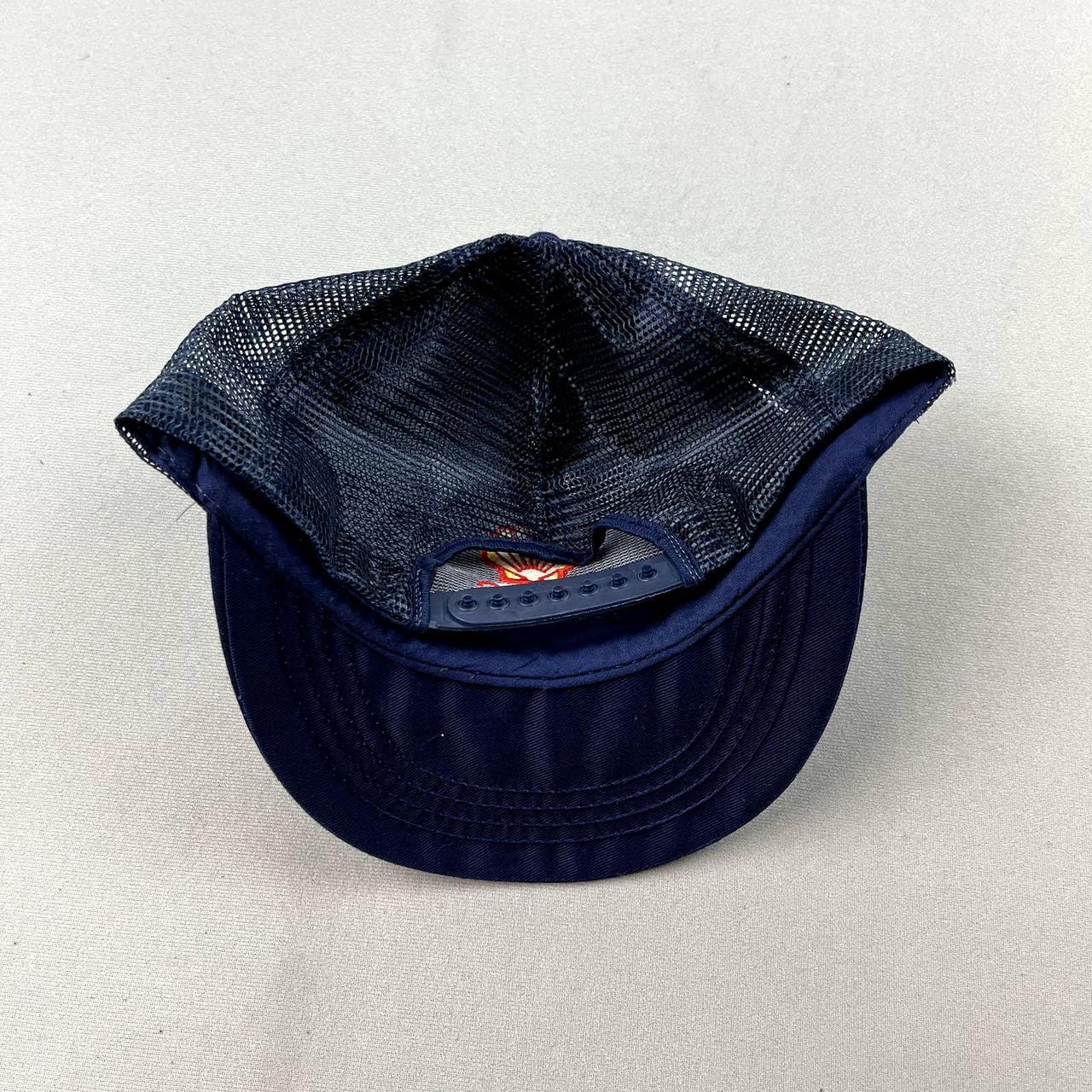 Vintage Shell Gas Hat Cap Snapback Trucker Navy Blue... - Depop