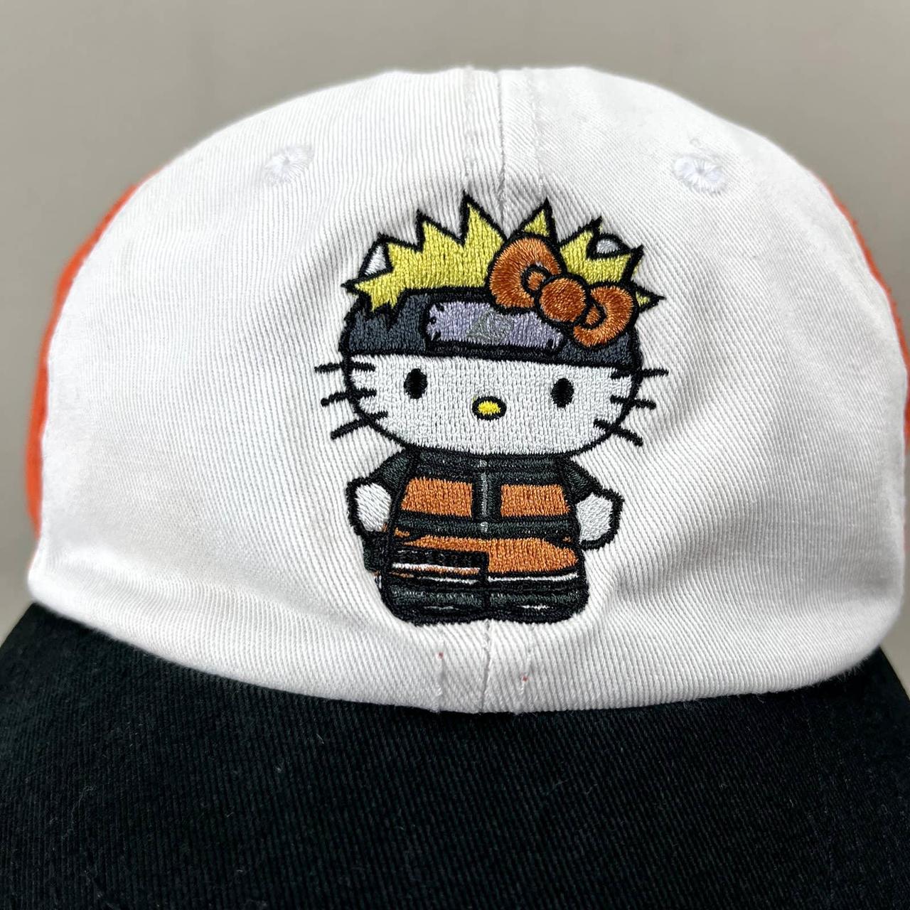 Hello Kitty Men's Orange and Black Hat | Depop