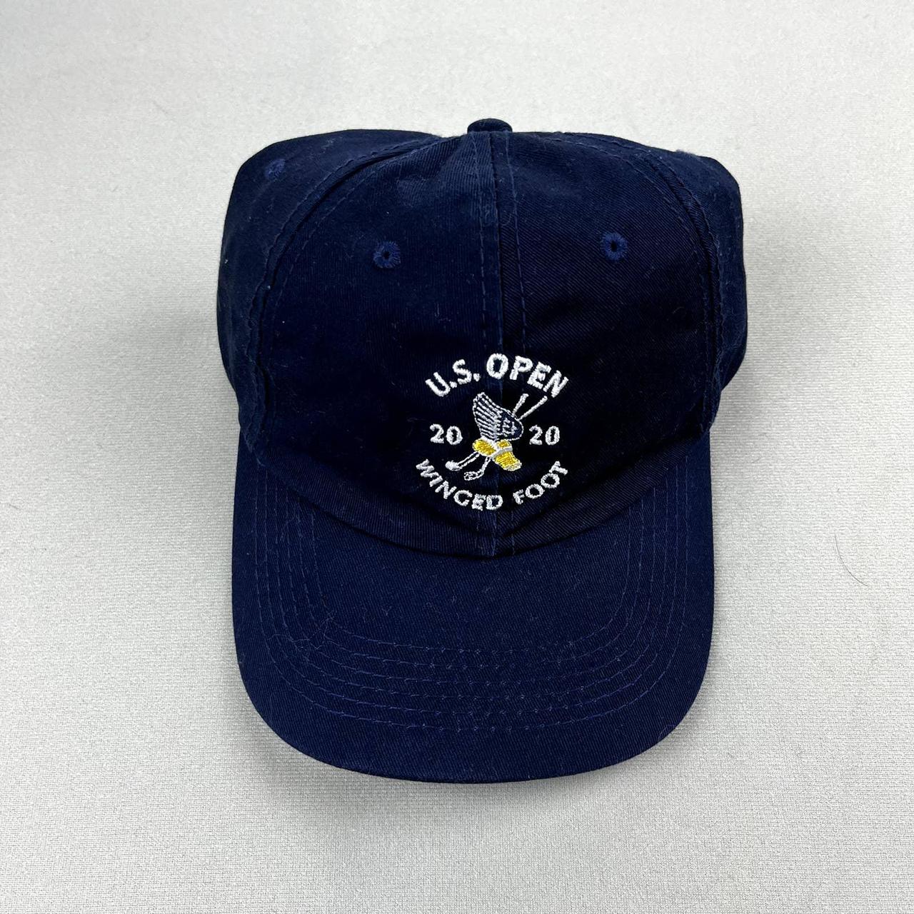 US Open Golf Hat Cap Strapback Dad Navy Blue Winged... - Depop