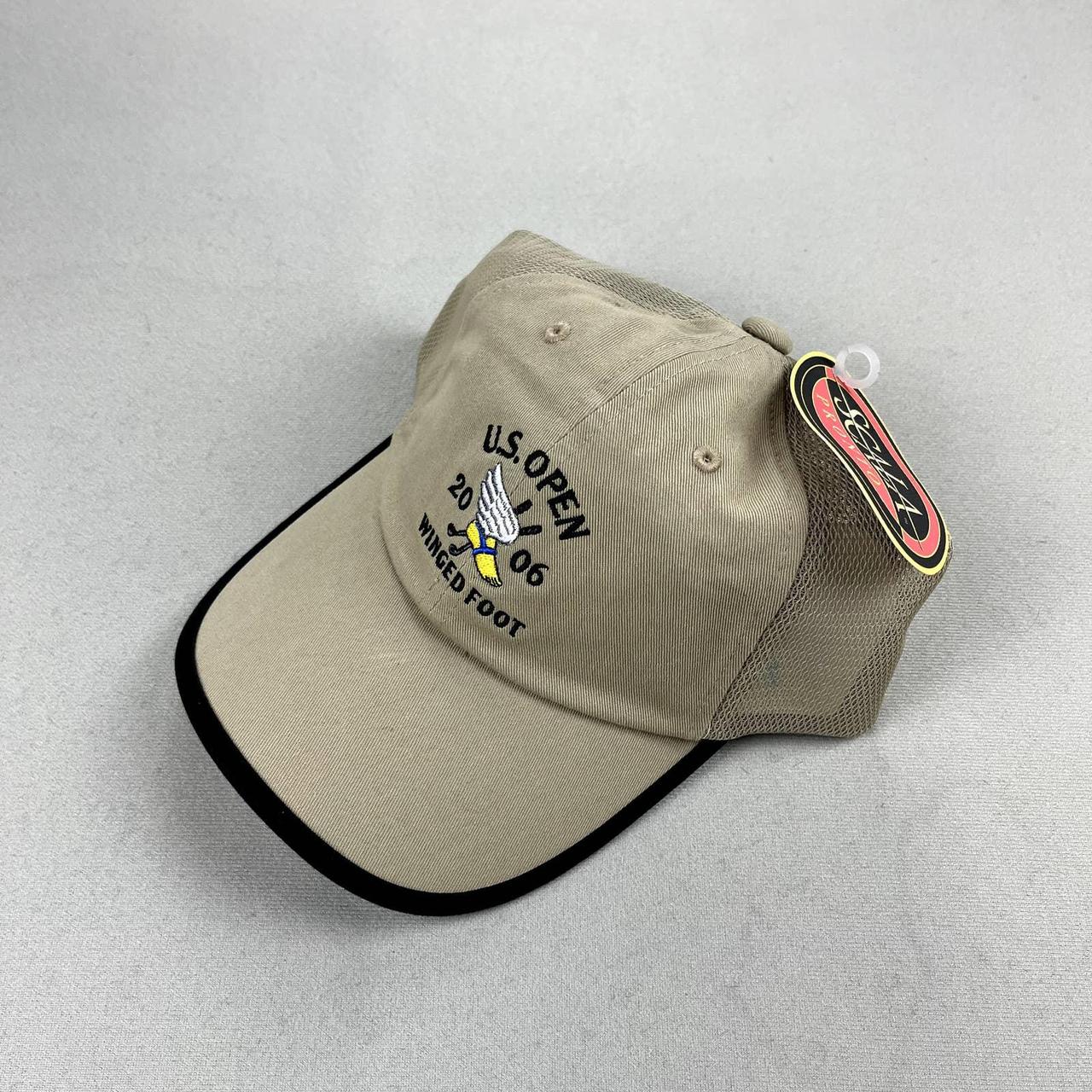 US Open Golf Hat Cap Trucker Strapback Tan Winged... - Depop